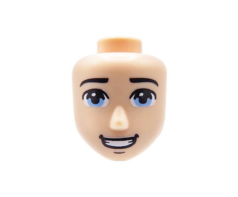 LEGO Friends mini doll head - male, smile - Extra Extra Bricks