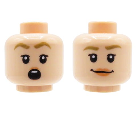 LEGO minifigure head - woman, light nougat, dual sided - Extra Extra Bricks