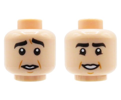 LEGO minifigure head - man, light nougat, dual sided - Extra Extra Bricks