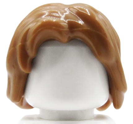 LEGO minifigure hair - light brown, mid-length - Extra Extra Bricks