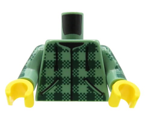 LEGO minifigure torso - green checkered sweatshirt / shirt - Extra ...
