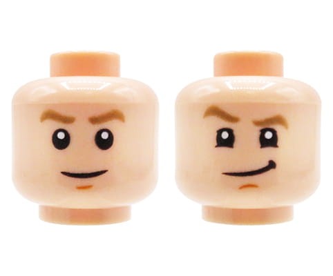 LEGO minifigure head - man, light nougat, dual sided - Extra Extra Bricks