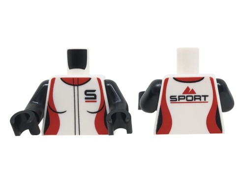 LEGO minifigure torso - white female jumpsuit / jacket - Extra Extra Bricks