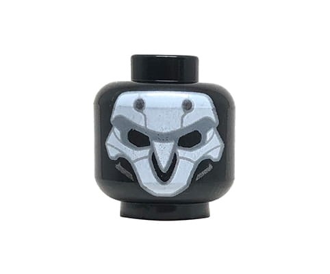 LEGO minifigure head - black, skull mask - Extra Extra Bricks