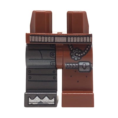 LEGO minifigure legs - brown and gray pants, belt, chain - Extra Extra ...