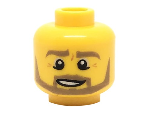 LEGO minifigure head - man, beard and moustache - Extra Extra Bricks