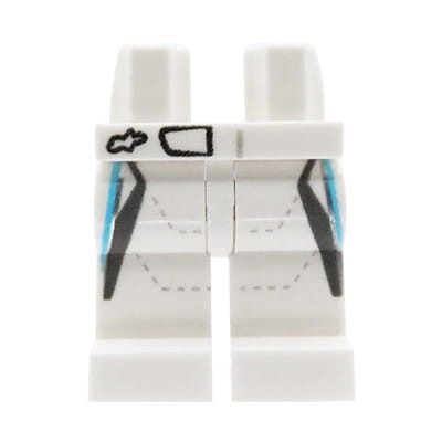 LEGO minifigure legs - white pants, print - Extra Extra Bricks