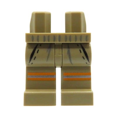 LEGO minifigure legs - dark tan pants, reflective stripes - Extra Extra ...