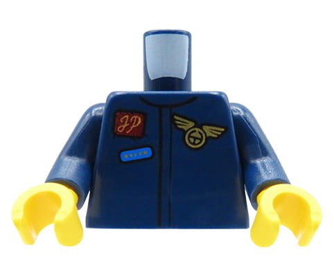 LEGO minifigure torso - pilot / aviator, blue jumpsuit / jacket - Extra ...
