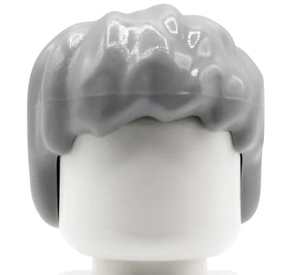 LEGO minifigure hair - gray, tousled - Extra Extra Bricks