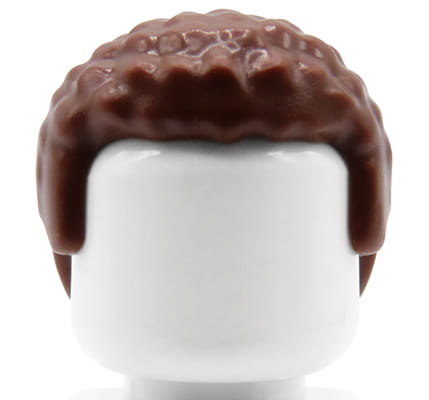 LEGO minifigure hair - male, brown, curly - Extra Extra Bricks