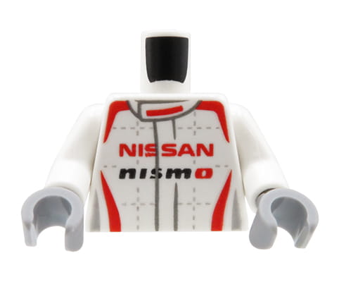 LEGO minifigure torso - Nissan rally driver jacket / suit - Extra Extra ...