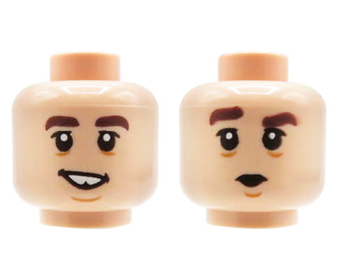 LEGO minifigure head - man, light nougat, brown eyebrows - Extra Extra ...