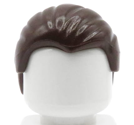 LEGO minifigure hair - male, dark brown, short - Extra Extra Bricks