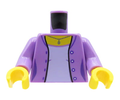 LEGO minifigure torso - lavender jacket / sweater, necklace - Extra ...