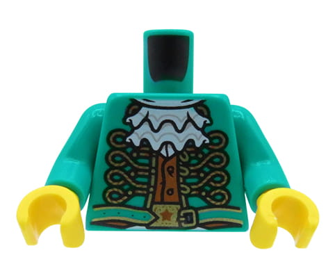 LEGO minifigure torso - tourquoise jacket with white ruffle - Extra ...