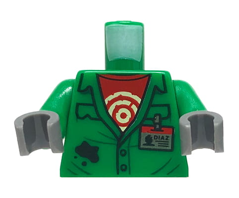 LEGO minifigure torso - mechanic / green coveralls, gloves - Extra ...